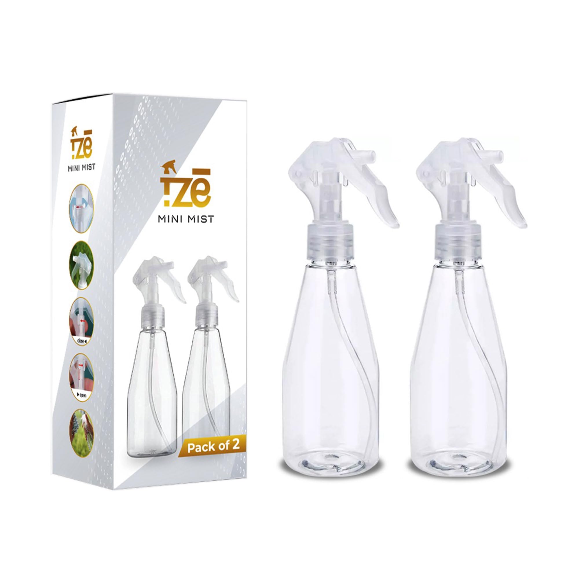 Amazon.com: FZE Spray Bottles With Ultra Fine Mist Pack of 2 | 6.76 Oz ...