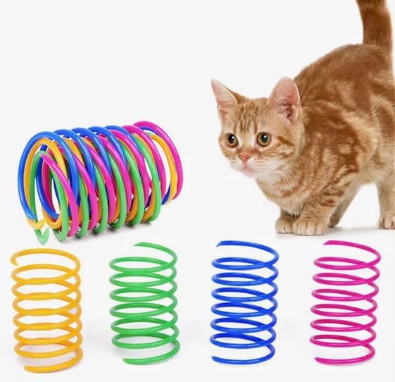 Amazon.com: SFPrime 12 Pack Colorful Elastic Jumping Cat Toy Springs ...