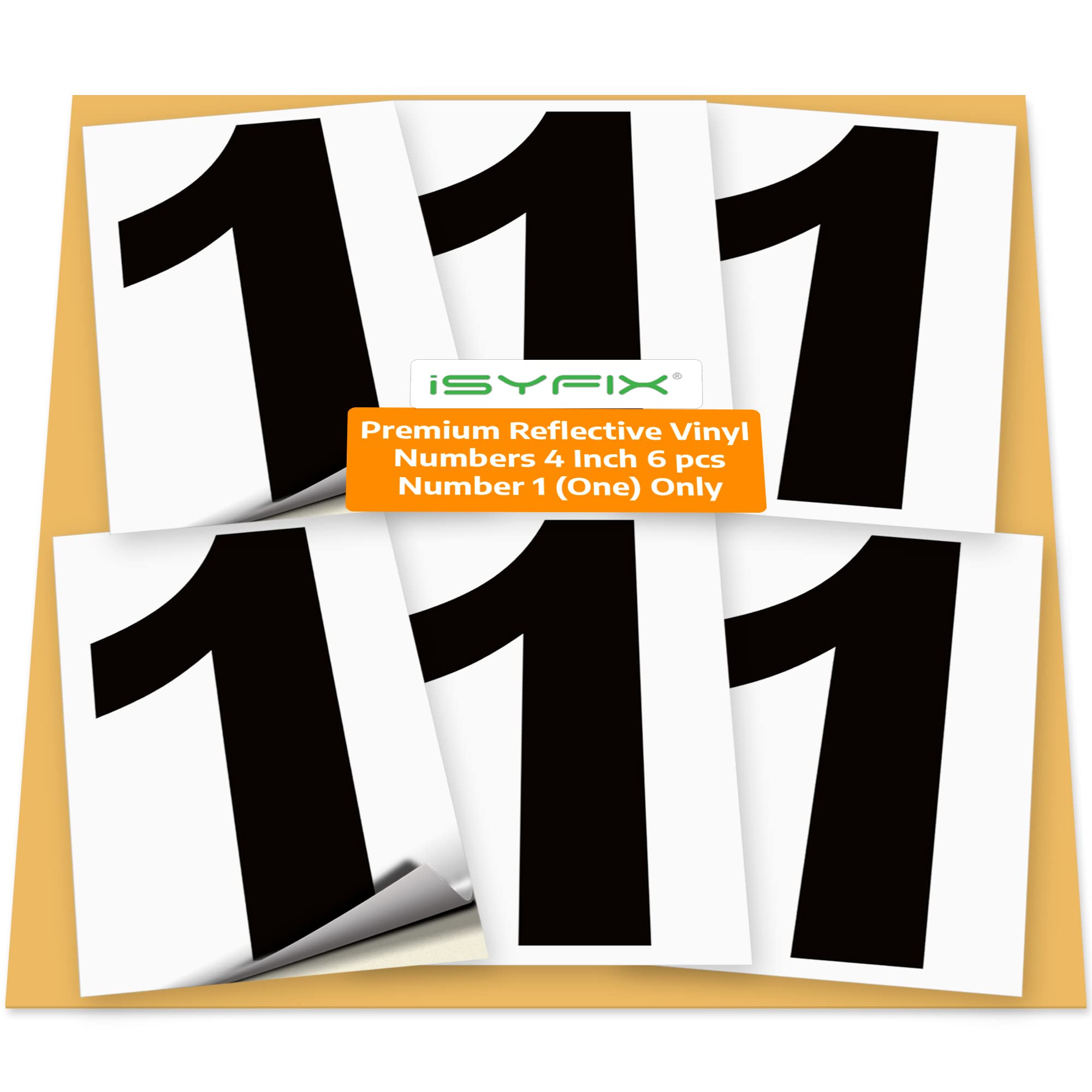 Amazon.com: iSYFIX Black Vinyl Number 1 (One) Stickers - 6 Pack 4 inch ...