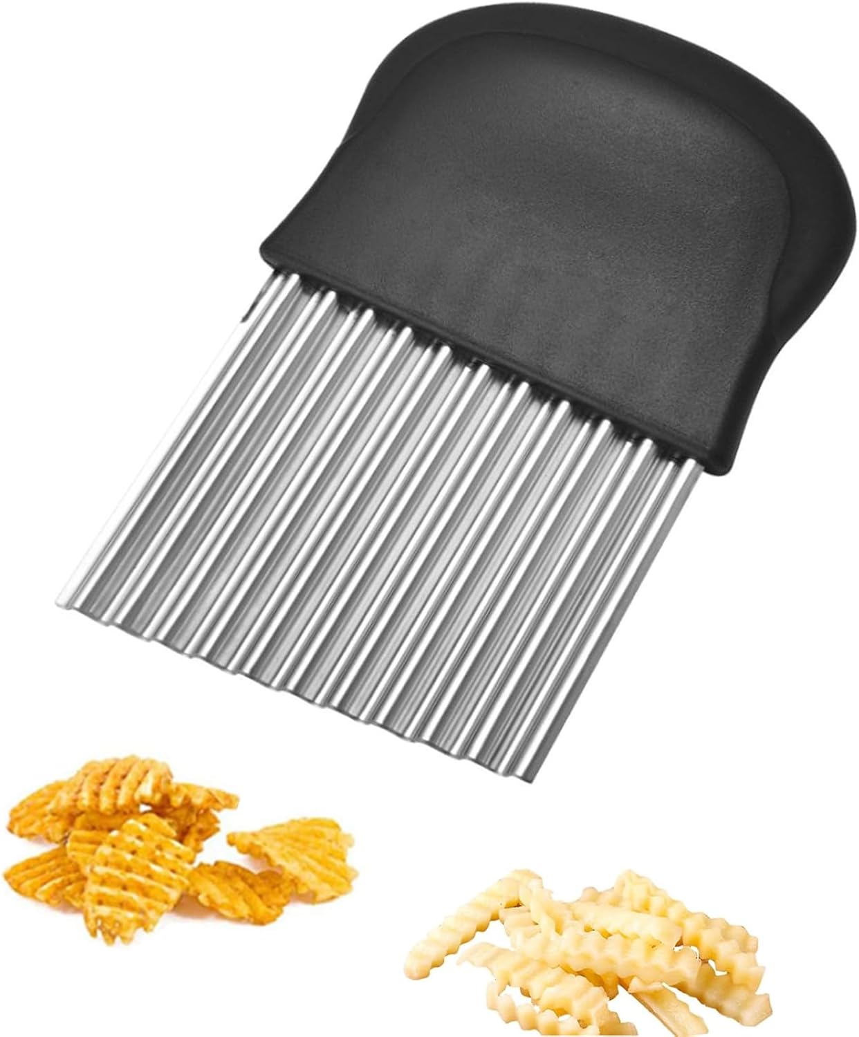 AQSQWQ Potato Cutter, Corrugated Knife Chip Cutter, Stainless Steel ...