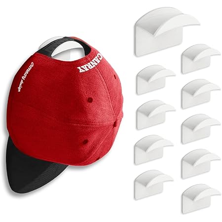 Amazon.com: 16 Pack Adhesive Hat Hooks for Wall Display, Upgraded Hat ...