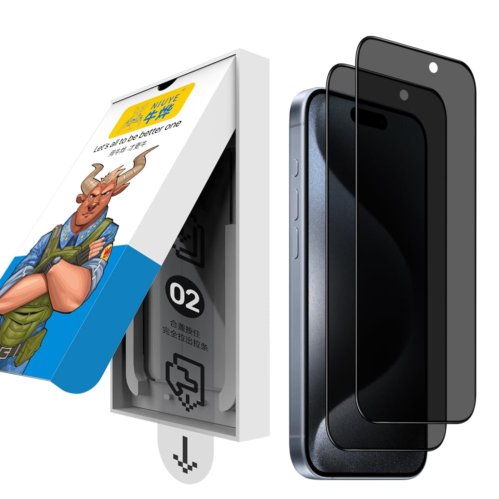 Amazon.com: AIKICE 2 Packing Privacy Screen Protector for iPhone 15 Pro ...