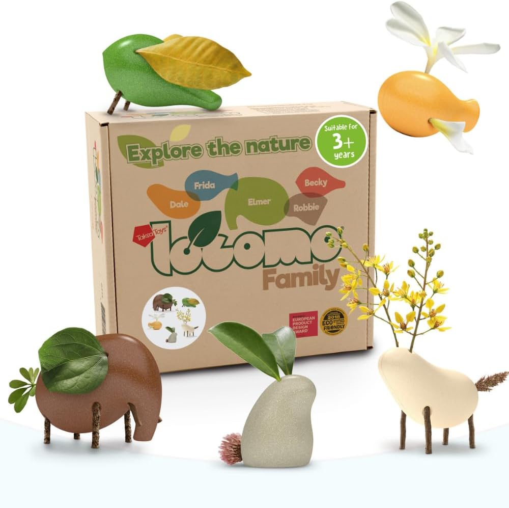 Amazon.com: Nature Wooden Toys Locomo Family II Animal Figures Waldorf ...