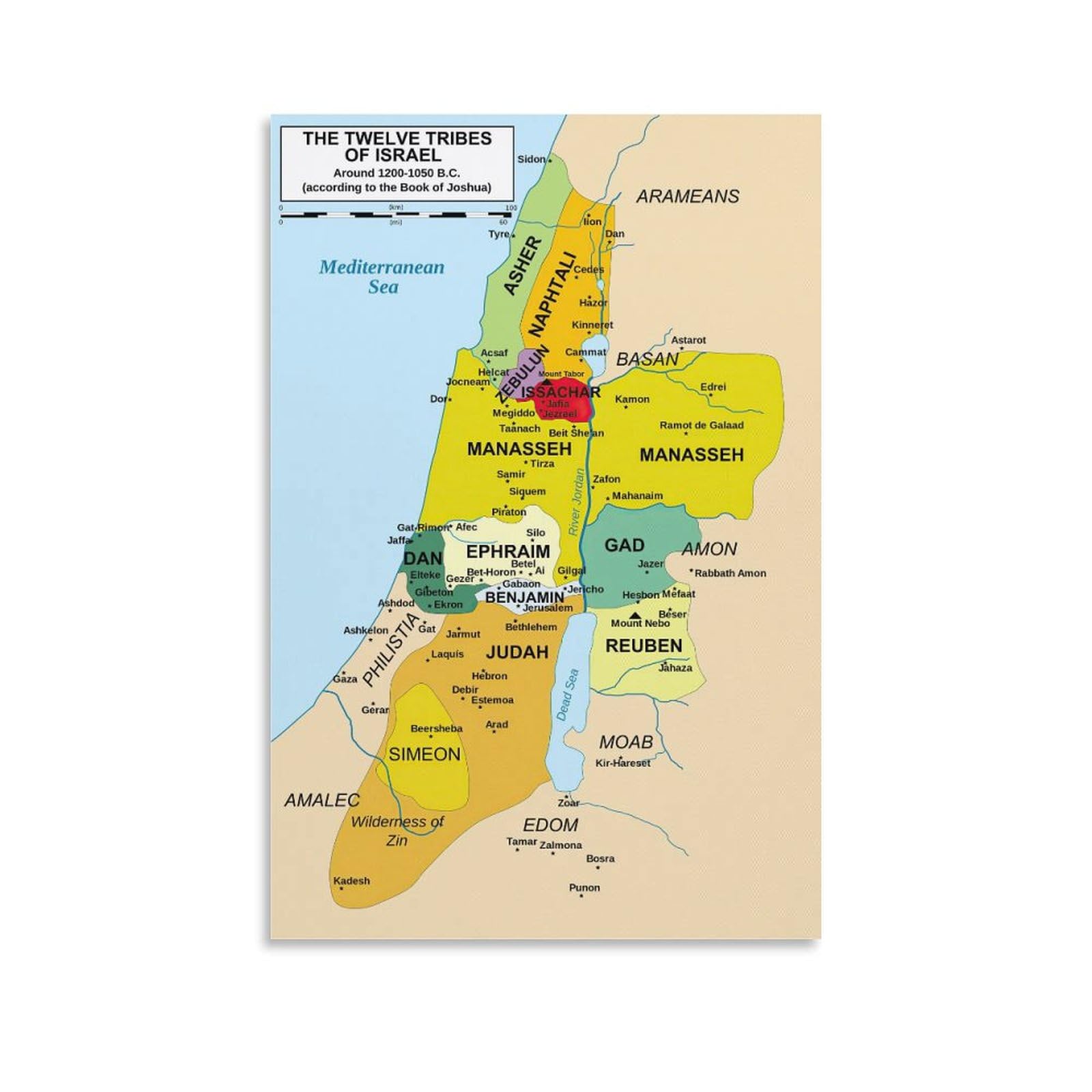 Amazon.com: 12 Tribes of Israel Bible Story Map Painting Great ...