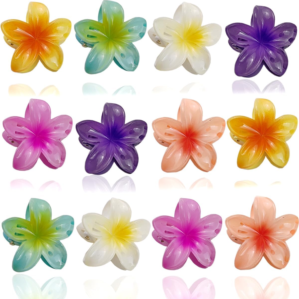 Amazon.com : 6 PCS Flower Hair Claw Clips Cute Hair Clips Hawaiian ...