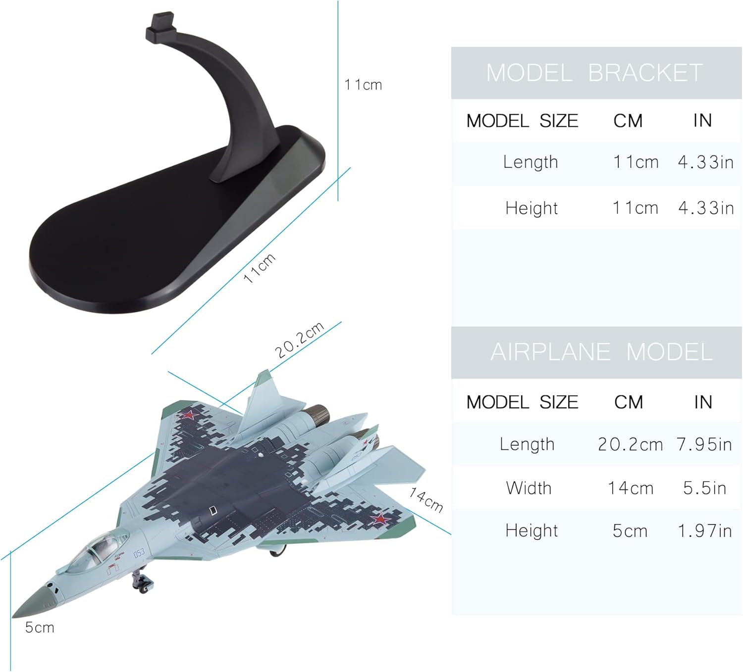 Fighter Jet Modelo 1100 Escala SU-57 Modelo fundido a troquel Aviones ...
