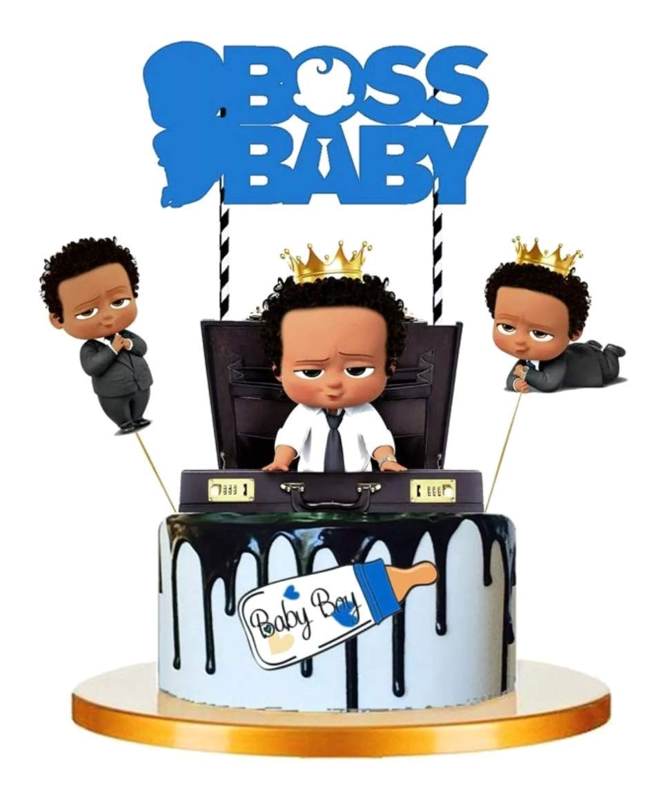 Buy Boss Baby Boy Birthday Cake Topper Cake Decorations Self-Assembly ...