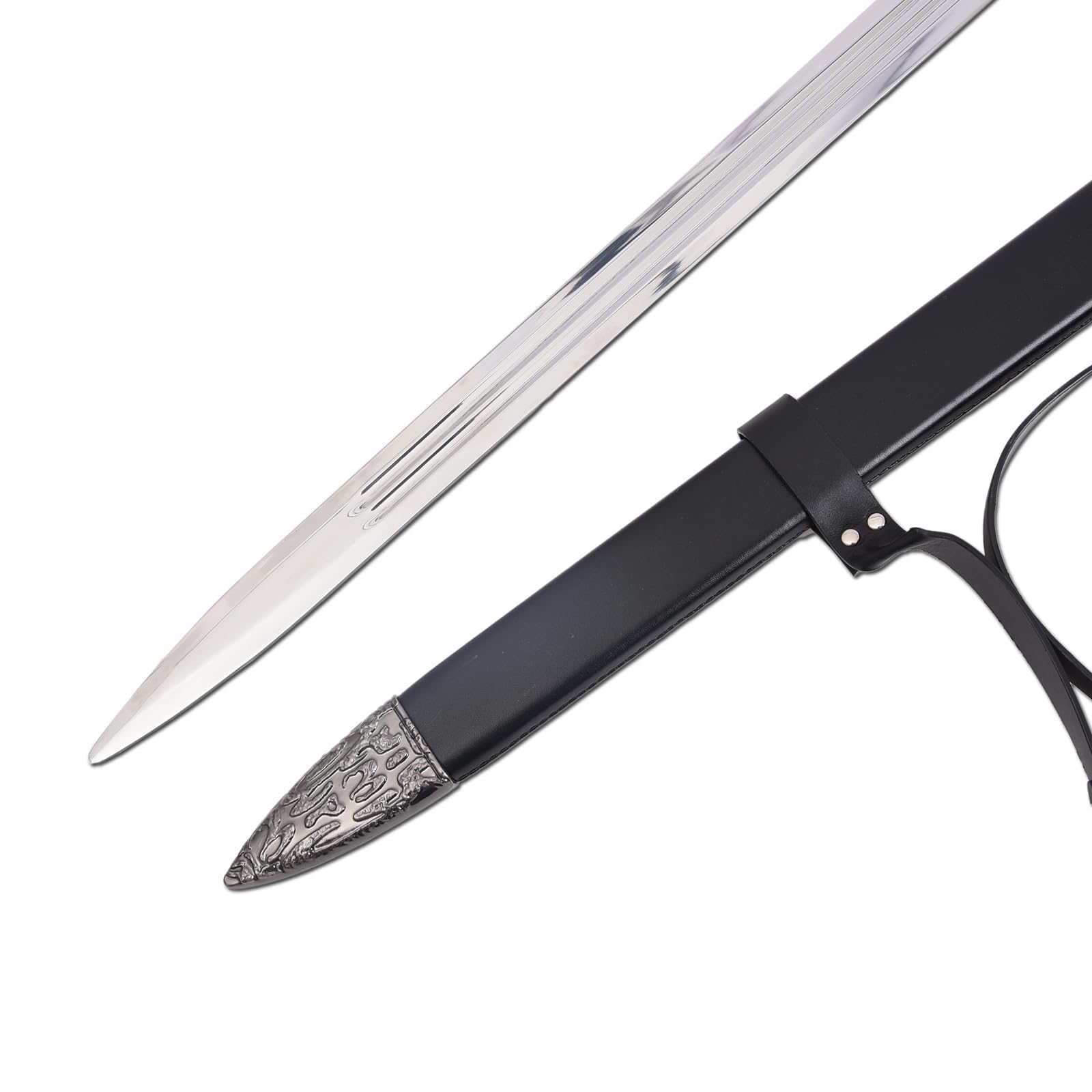 Snapklik.com : Medieval White Wolf Silver Steel Sword Metal Two Handed ...