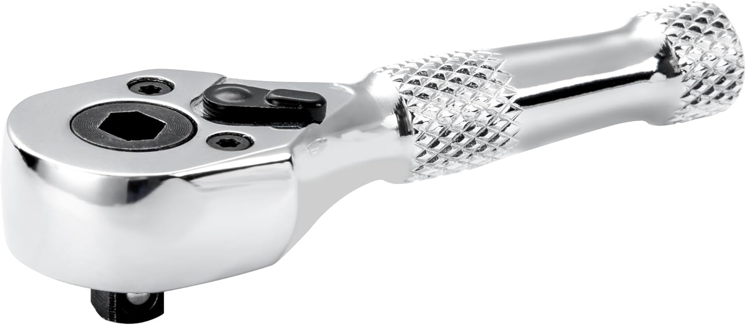 MAXPOWER Stubby Ratchet, 1/4-Inch Drive Ratchet Wrench, Socket & Bit ...