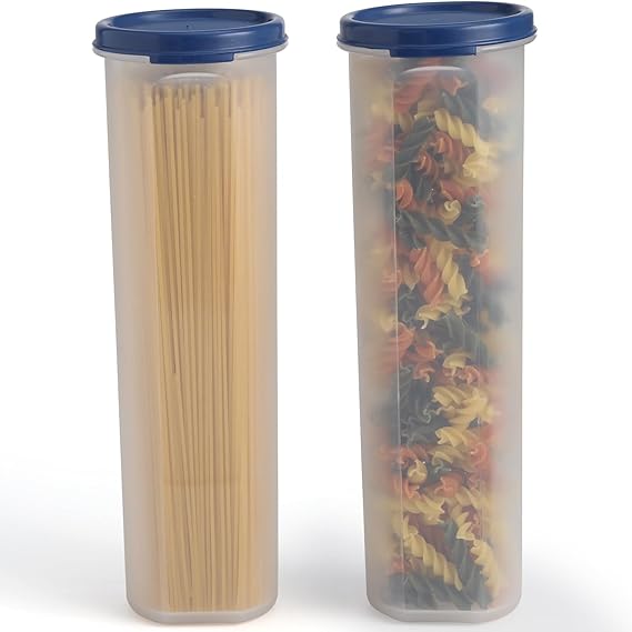 Amazon.com: Tall Clear Spaghetti Pasta Container Storage With Lid-2 Pk ...