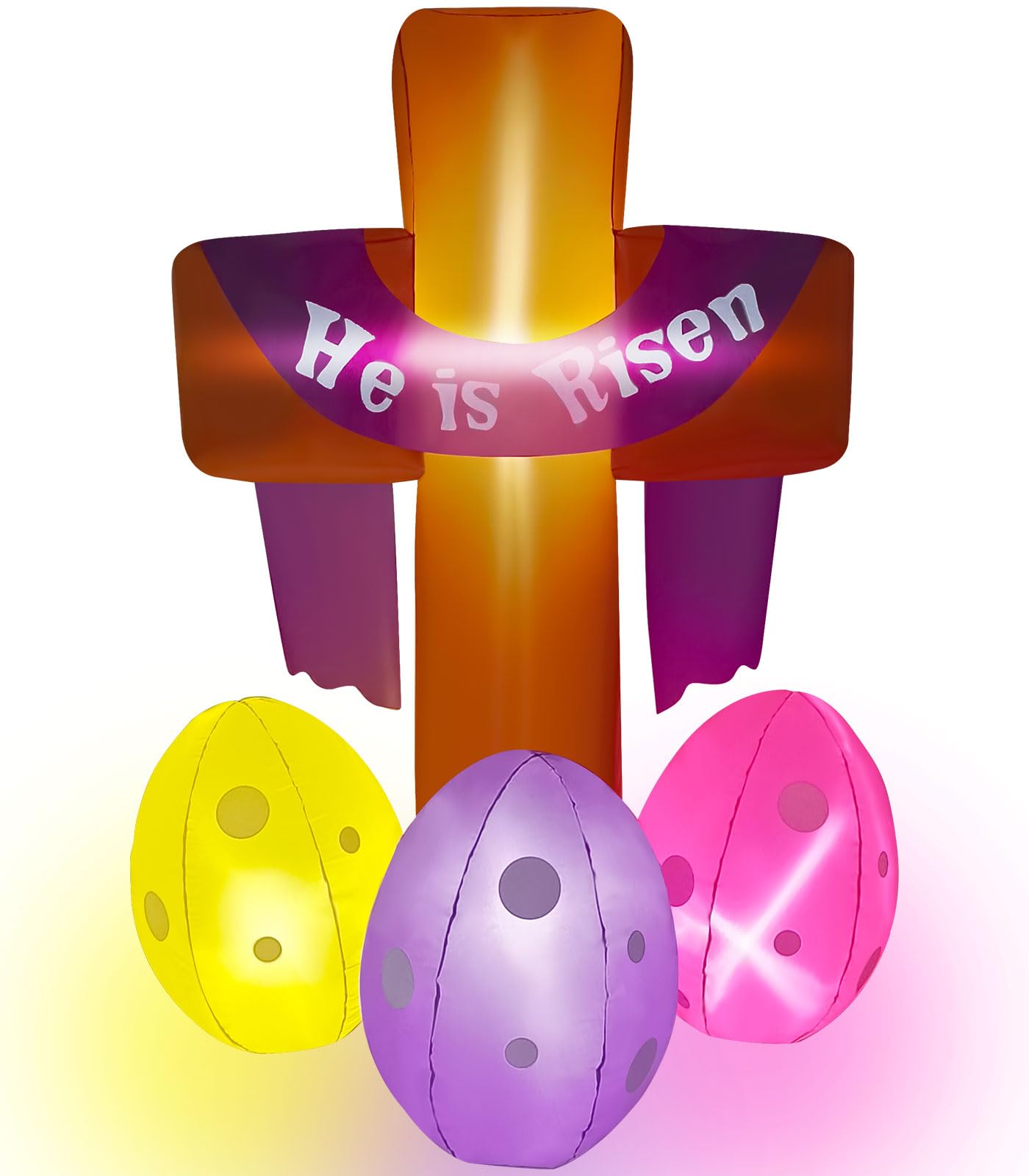 Amazon.com: 7FT Christmas Inflatable Cross Outdoor Decorations He is ...