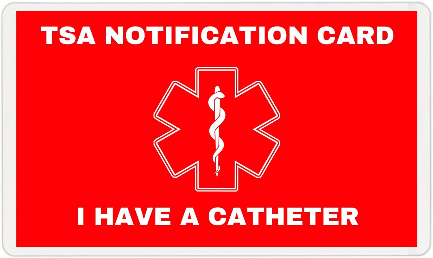 TSA Notification Card for Catheter wearers - Wallet Version (1 ...
