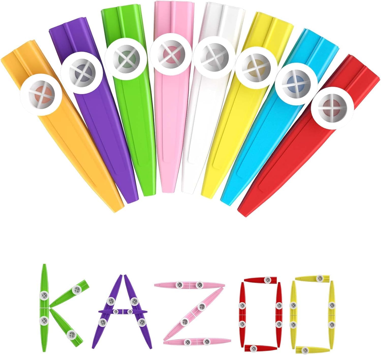 24 Pieces Plastic Kazoos Multi Colors Kazoo Musical Instruments Great ...