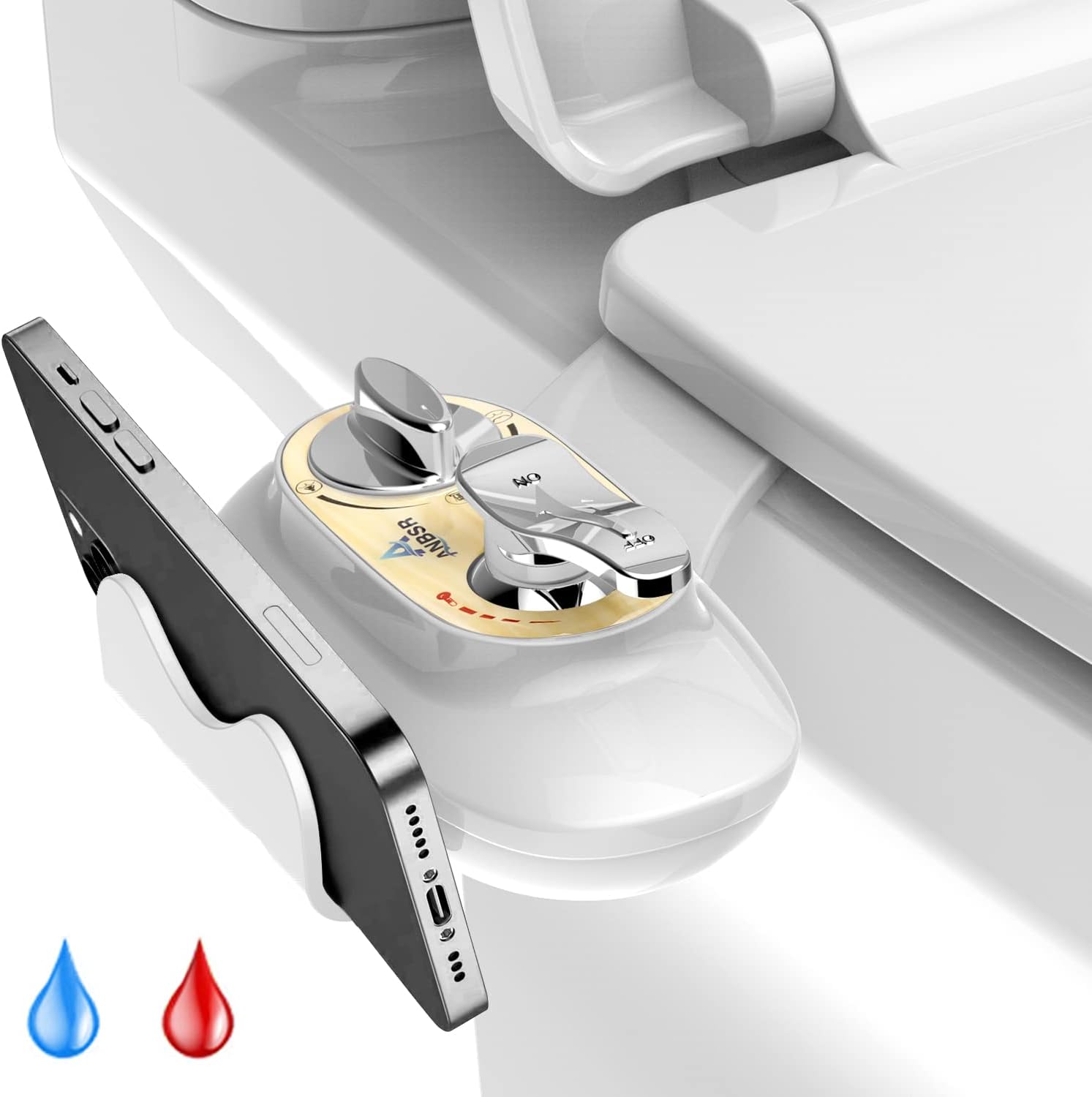 Bidet Attachment, ANBSR Ultra-Slim Bidet Self-Cleaning Bidet Sprayer ...