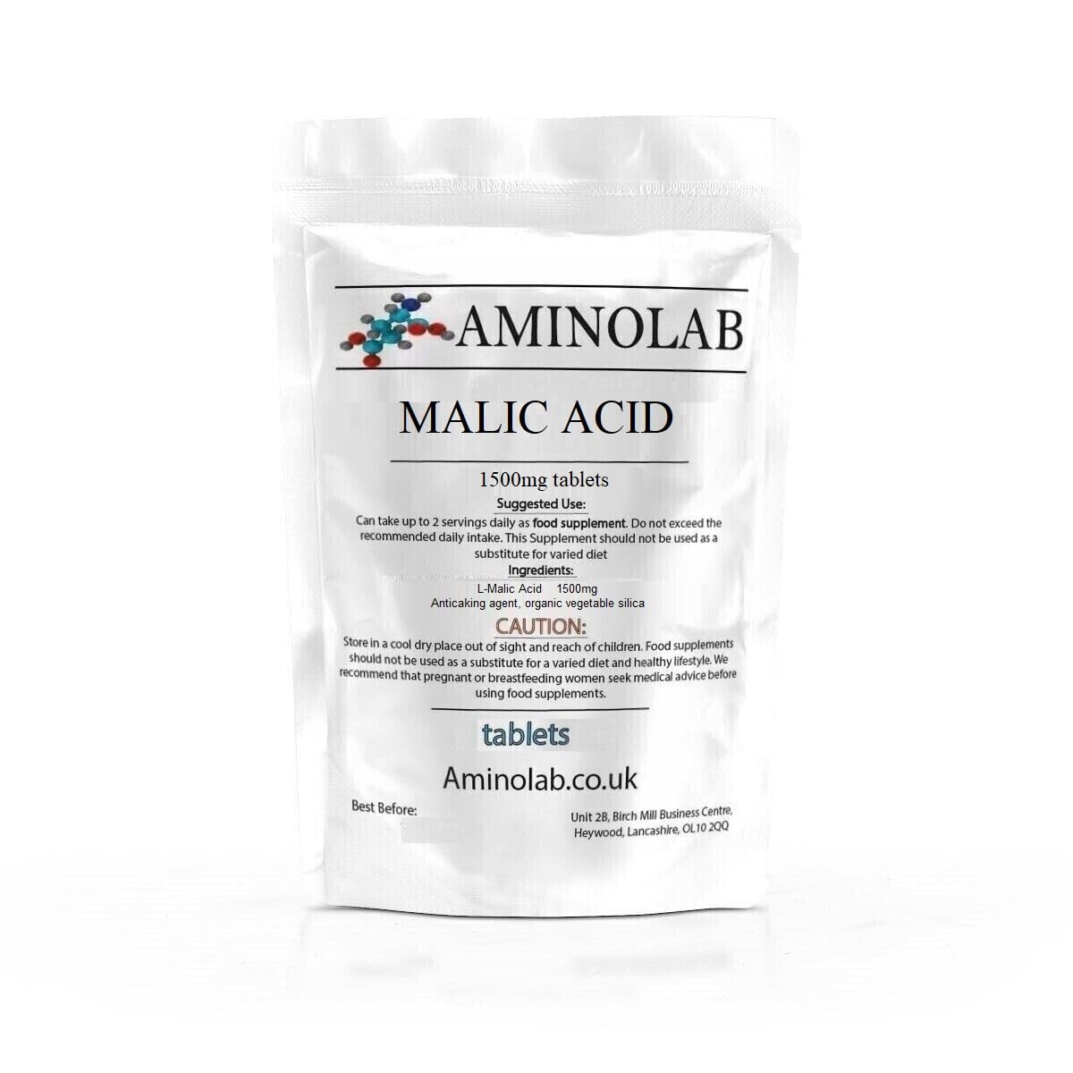 Aminolab - High Strength Malic Acid 1500mg 365 Tablets : Amazon.co.uk ...