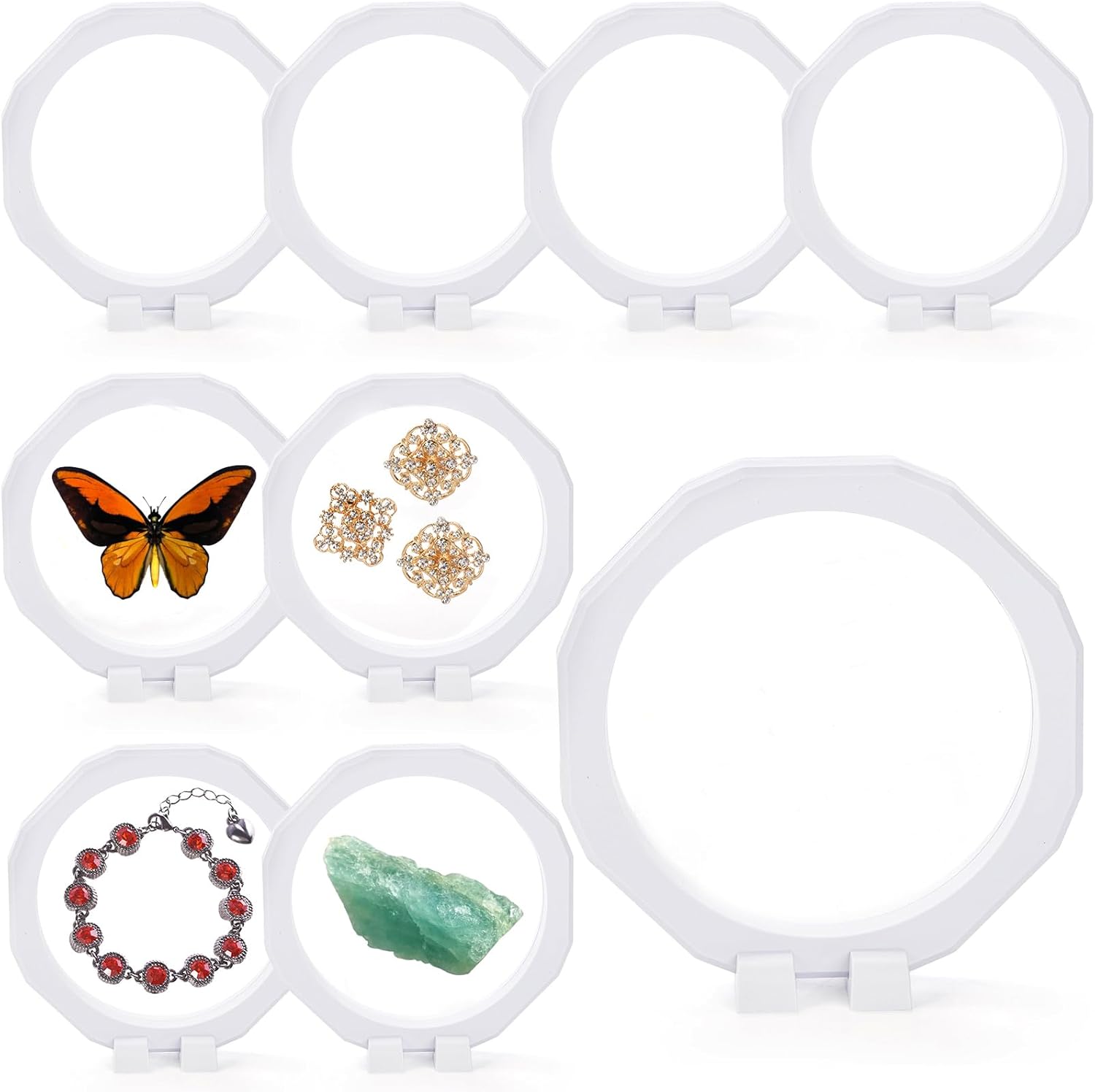 Amazon.com: Dicunoy 8 Pack Round 3D Floating Display Case, 4" Large 2 ...