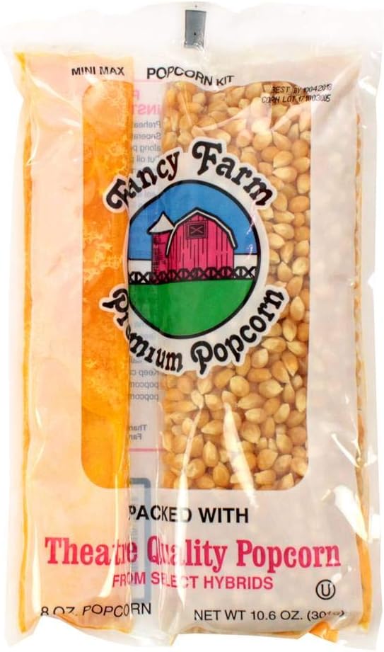 Amazon.com: Fancy Farms Popcorn Mini-Max Kit - 10.6 oz. kit, 24 per ...