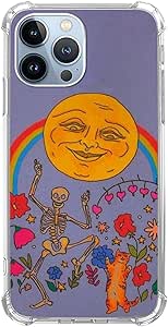 Amazon.com: SVNICFYA Dancing Skull with Cat Case Compatible with iPhone 13 Pro, Hippie Trippy ...