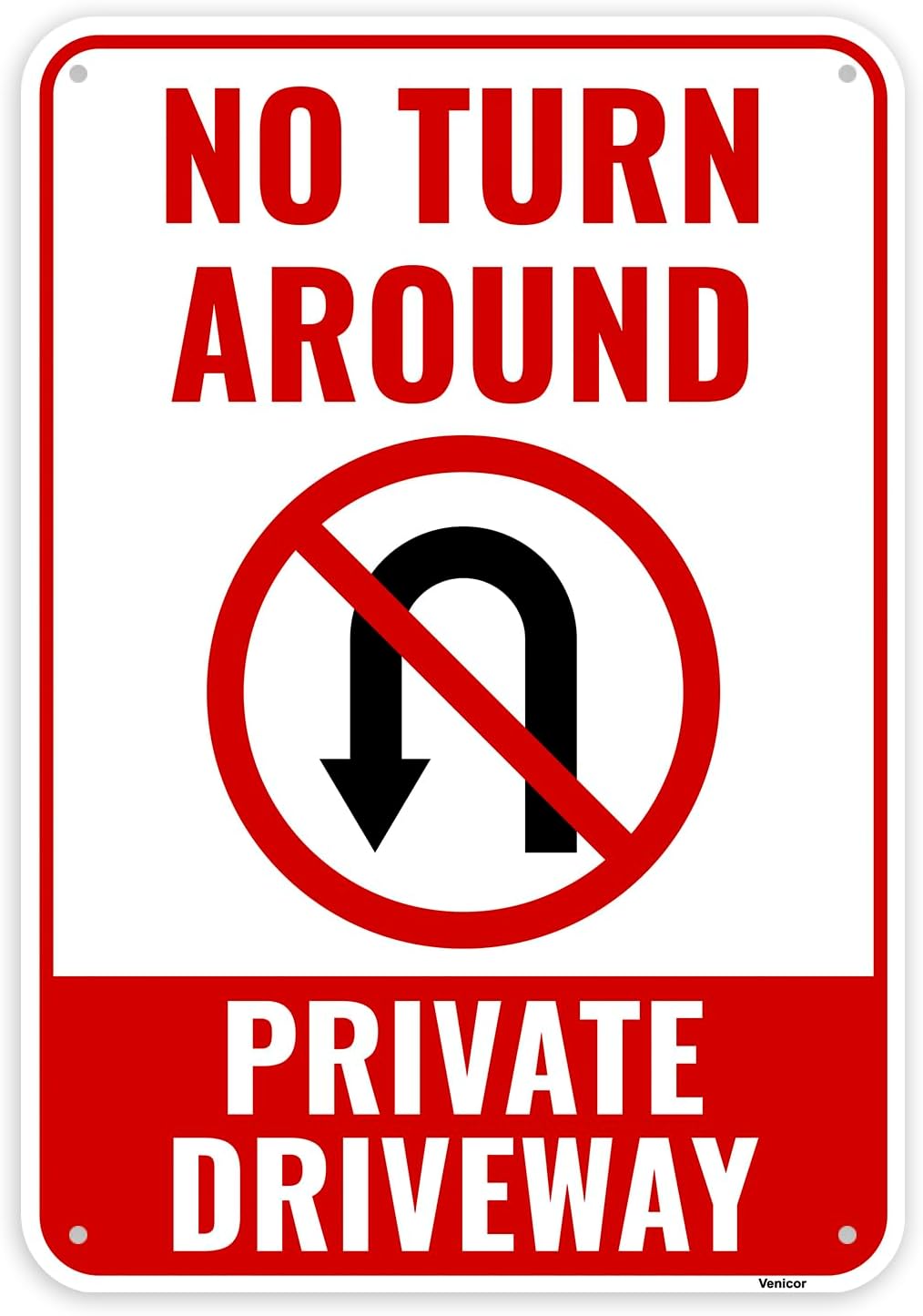 Amazon.com: 1PC No Turn Around Driveway Sign, 13 x 9 Inches - Aluminum ...