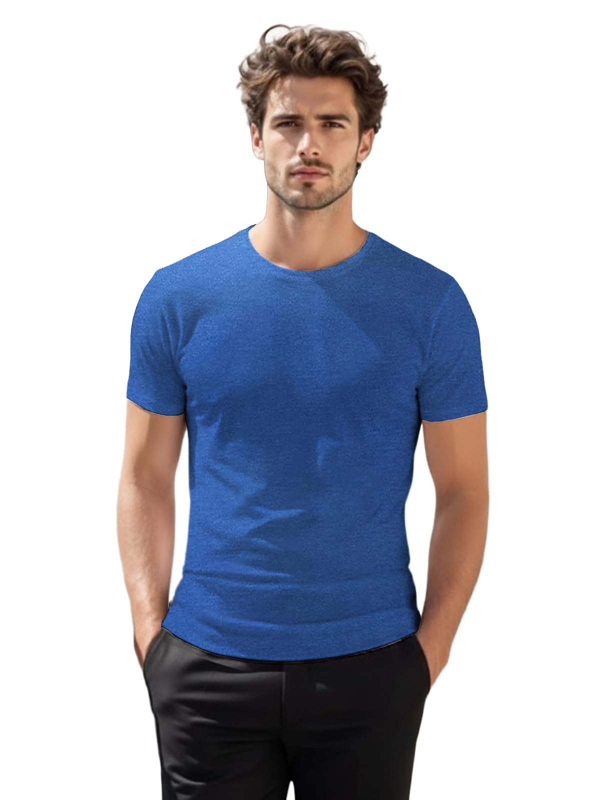 Snapklik.com : H2H T-Shirts For Men Short Sleeve ULTRAMARINEBLUE US XS ...