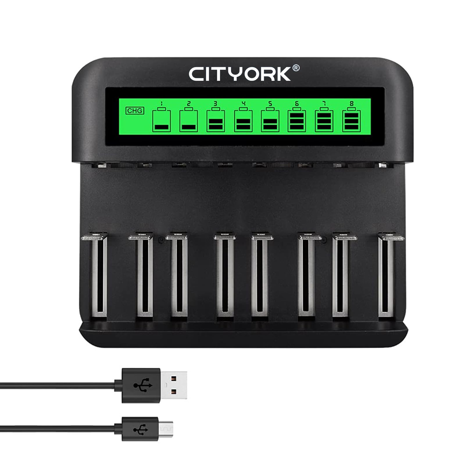 CITYORK Battery Charger for AA AAA C D NI-MH/NI-Cd Battery with Micro ...