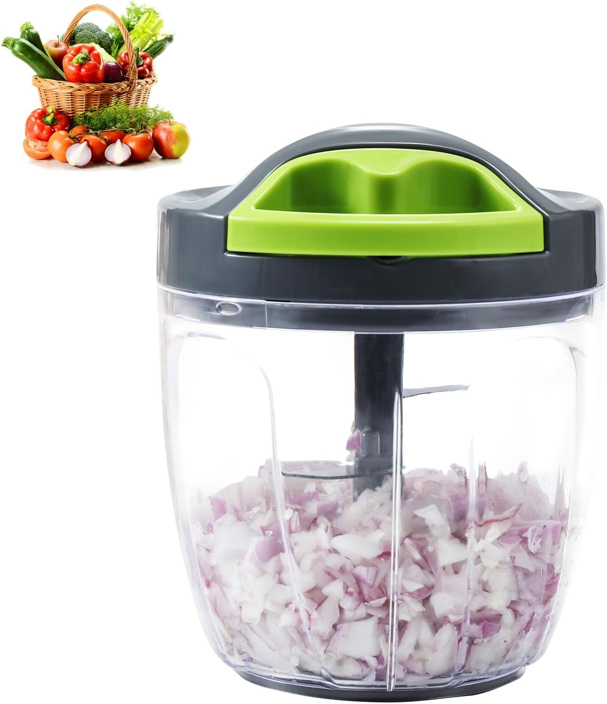 ZHANG XIAO QUAN SINCE 1628 Portable Manual Vegetable Chopper, Hand Pull ...