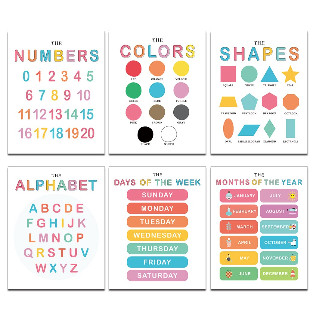 Buy 6 Pack Educational Preschool for Toddler and Kid - ABC Alphabet ...