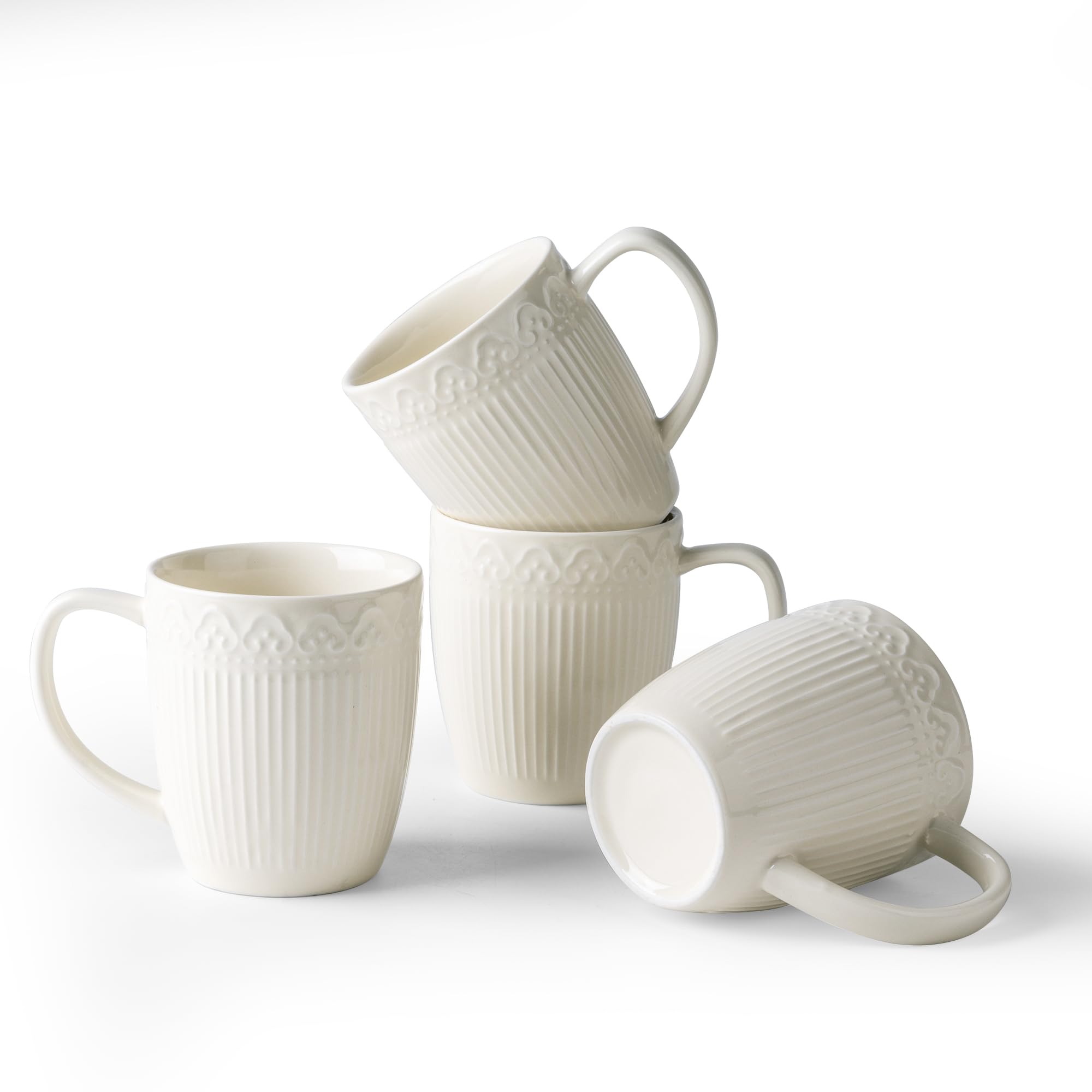 Amazon.com: AmorArc 12oz Porcelain Coffee Mugs Set of 4, Light Weight ...