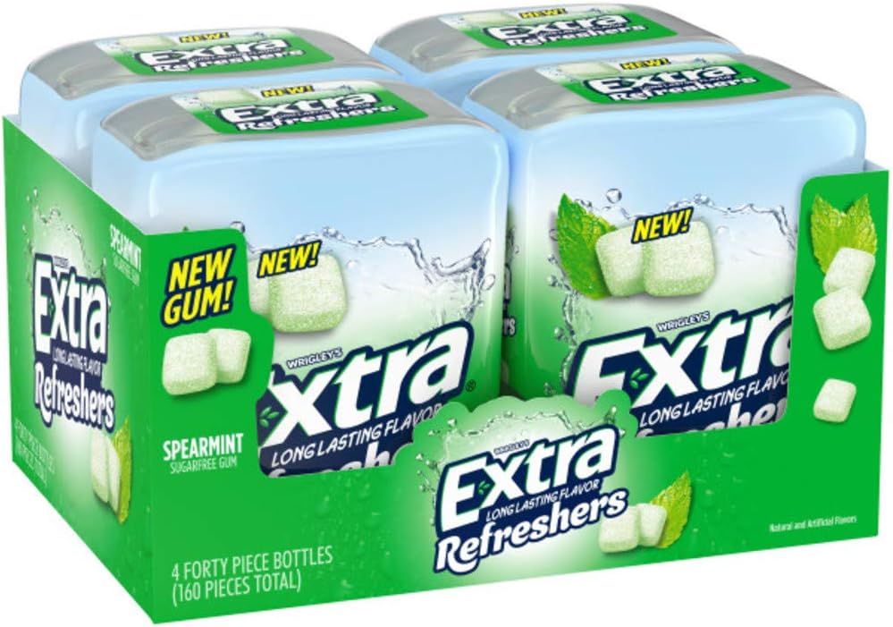 Amazon.com: EXTRA Gum Spearmint Sugar Free Chewing Gum Pack, 35 Ct Mega ...