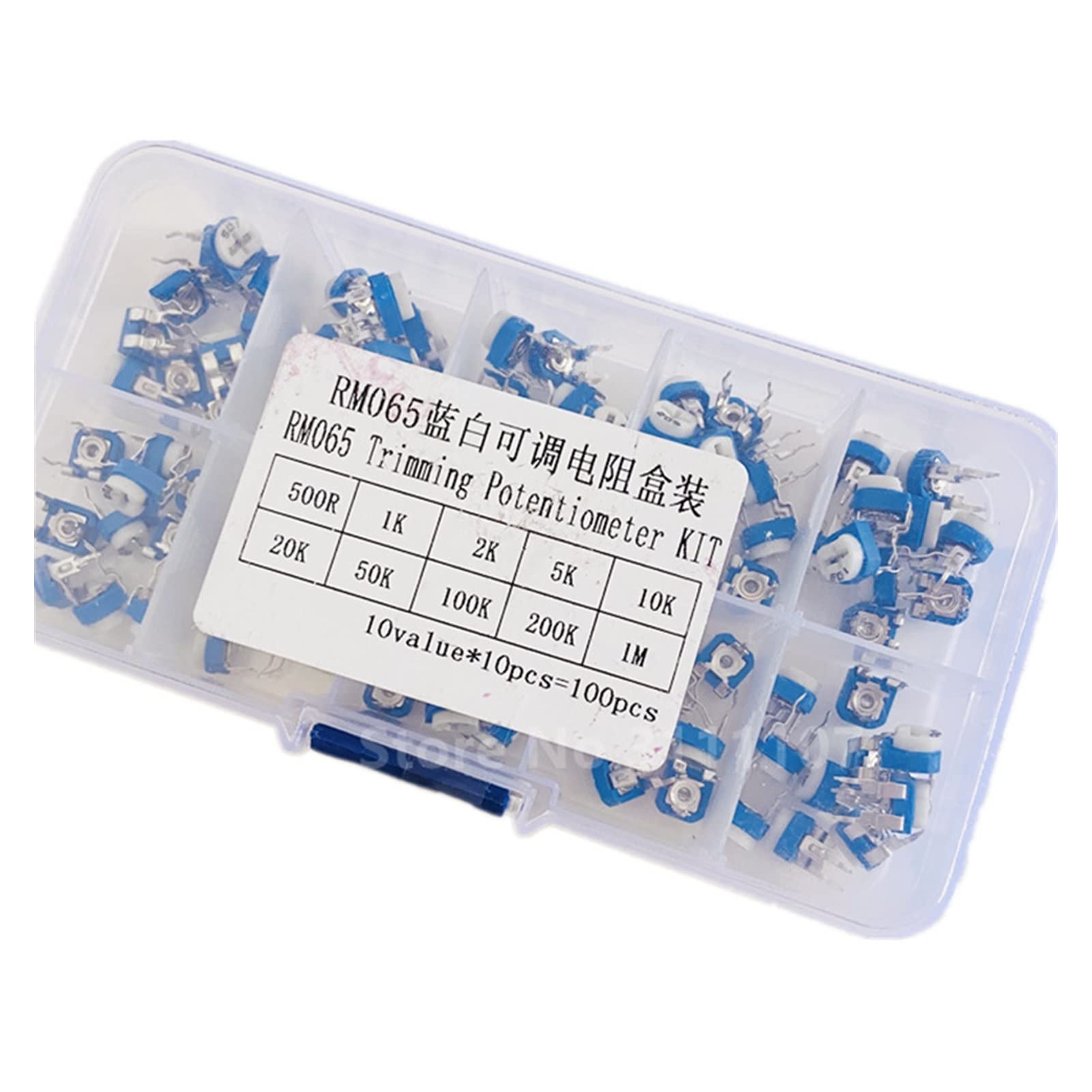 Buy Potentiometer 100PCS/BOX RM065 Trimming Potentiometer Assortment ...