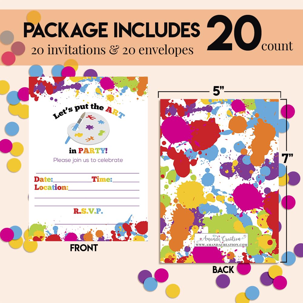 Paint Splatter Invitations