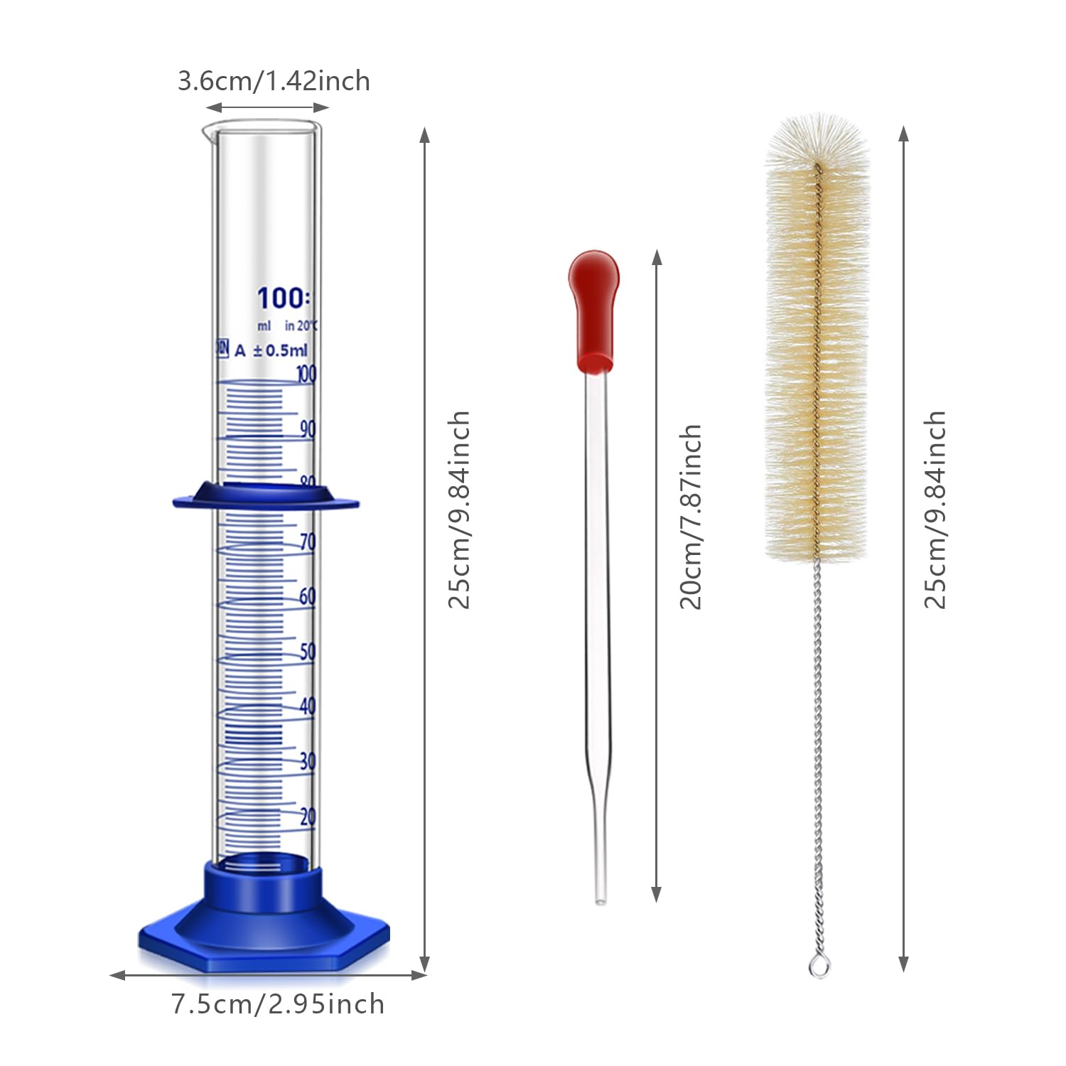 Snapklik.com : Thick Glass Graduated Cylinder Measuring Liquid Lab ...