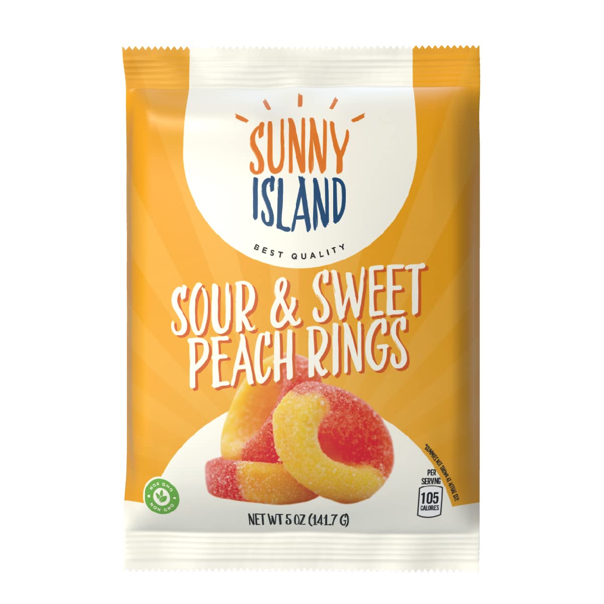 Amazon.com : Sunny Island Peach Rings Candy, 5-Ounce Bag (12-Count Pack ...