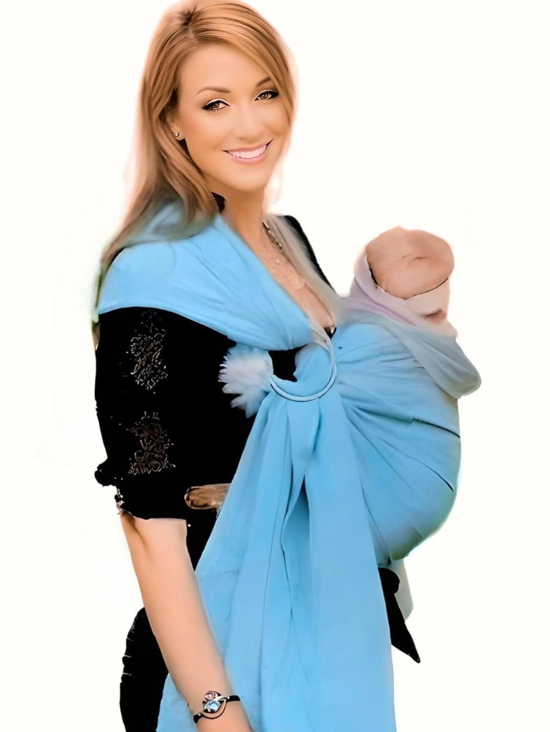 Amazon.com : Cuddle'm Ring Sling Baby Carrier - Natural Cotton Front ...