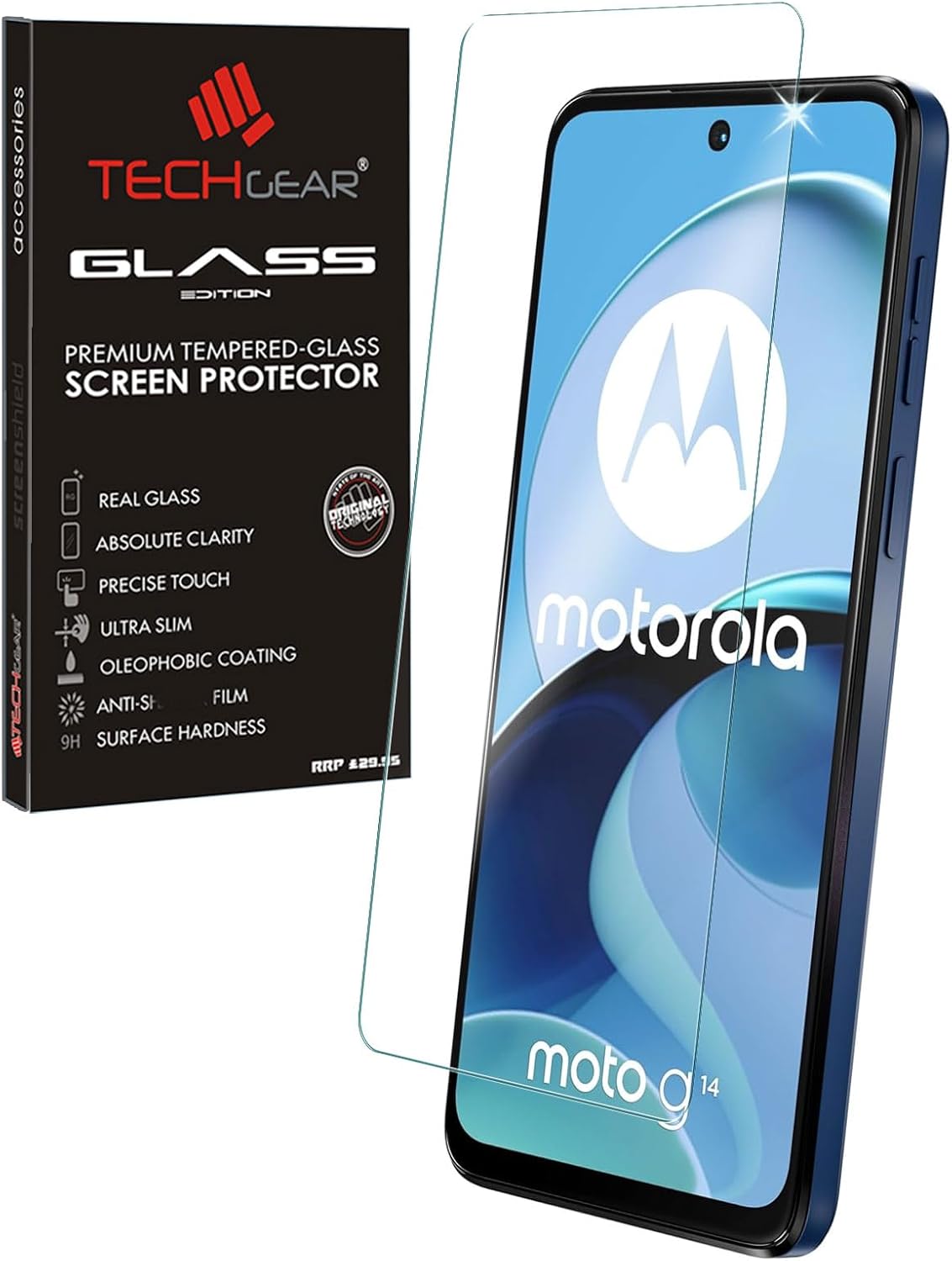 TECHGEAR GLASS Edition Compatible for Motorola Moto G14, Tempered Glass ...