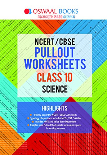 Oswaal CBSE Pullout Worksheet Class 10 Science (Mar2018 Exam) eBook ...