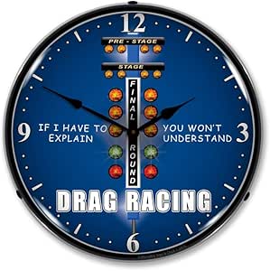 Amazon.com: Drag Race Backlit LED Lighted Clock : Home & Kitchen