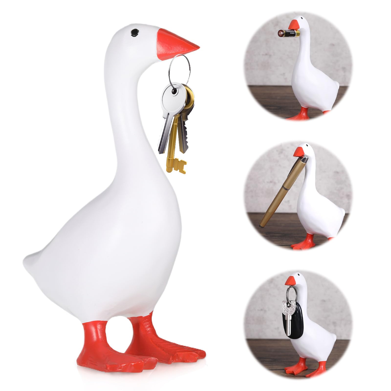 uinnossvc Magnetic Duck Goose Key Holder, Duck Shape Key Storage Rack ...