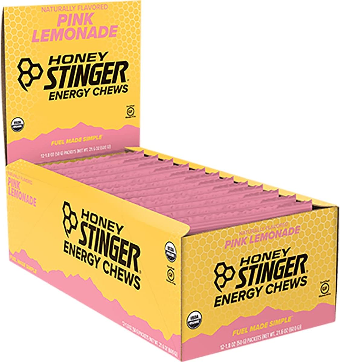 Honey Stinger Organic Energy Chews 50g (12 Box) - Pink Lemonade ...