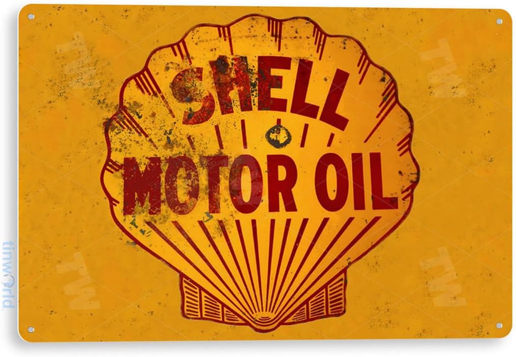 Amazon.com: Tinworld Tin Sign: Shell Motor Oil Rust Oil Gas Metal ...