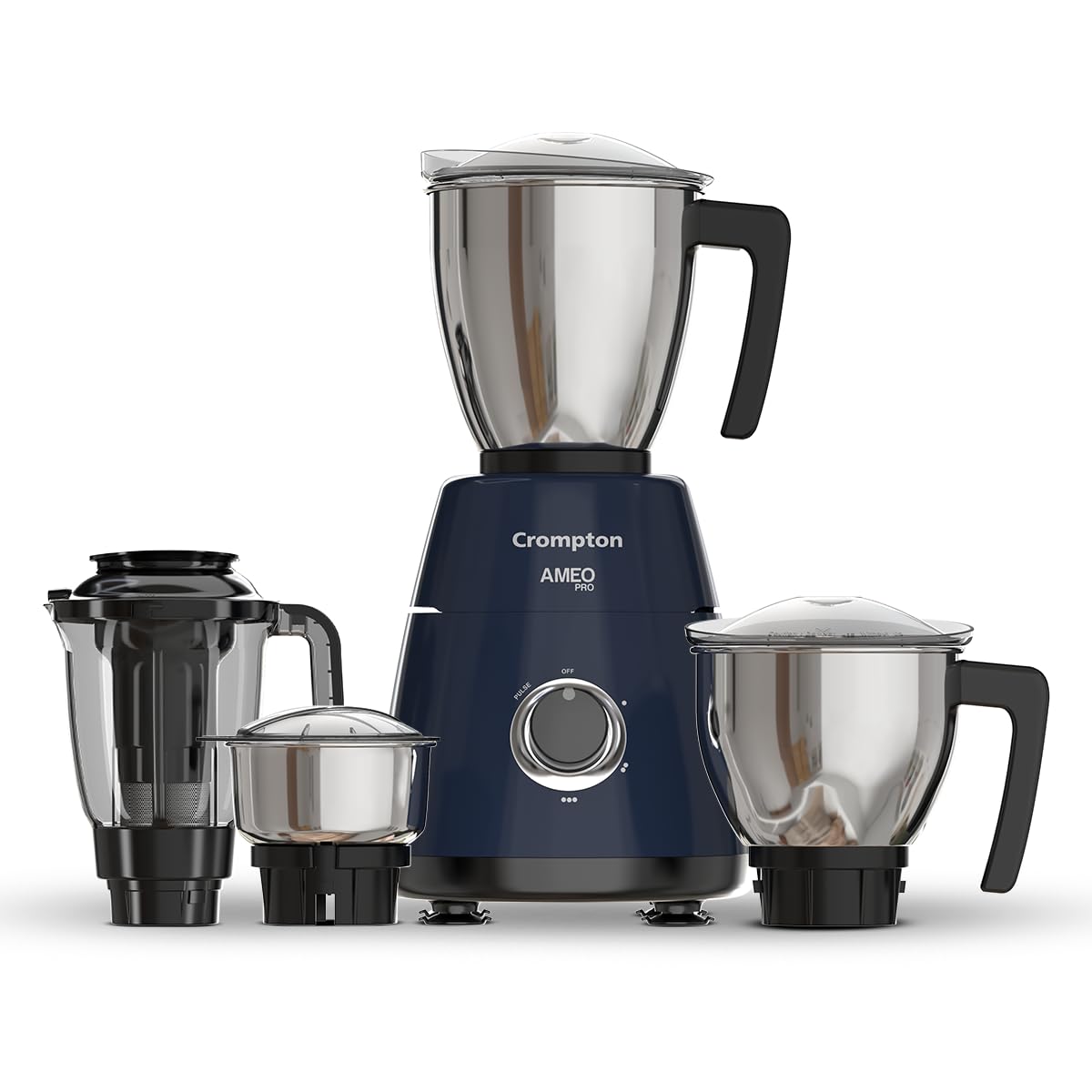 Buy CROMPTON AMEO PRO 750W 4 Jars Mixer Grinder with MaxiGrind and Motor Vent-X Technology (3 ...