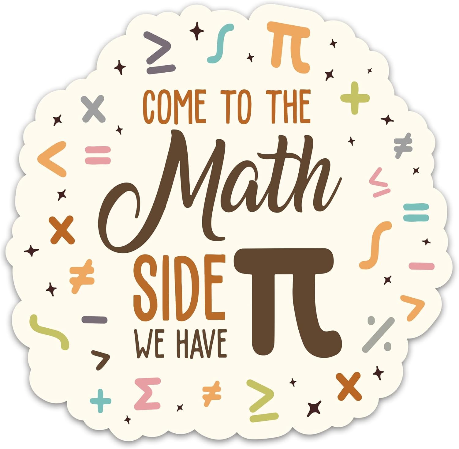 Amazon.com: TANGOGLAM Come to The Math Side We Have Pi Number Sticker ...