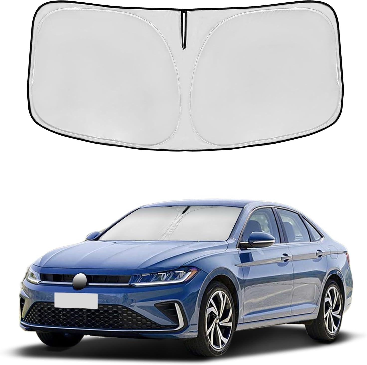 Amazon.com: Windshield Sun Shade for VW Jetta 2019-2025 Double Layer ...