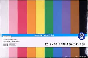 Amazon.com: 12 Packs: 50 ct. (600 Total) 12”; x 18”; Construction Paper ...