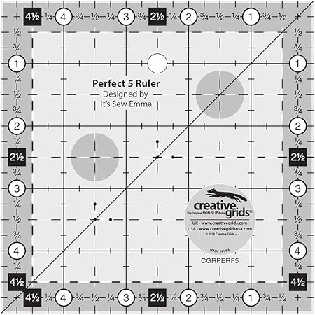Amazon.com: Creative Grids Quilt Ruler 4-1/2in x 8-1/2in - CGR48