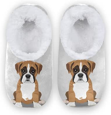 Amazon.com | Boxer Terrier Puppy Home Slippers Dog Spa Travel House ...