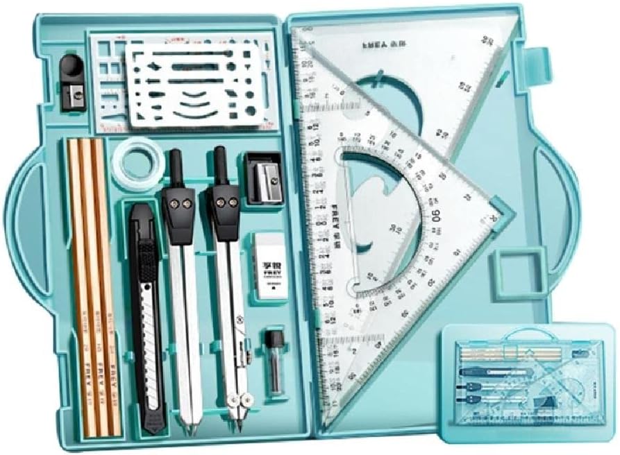 Architect Set Professional Geometry Set 18 Compass And Protractor Set ...