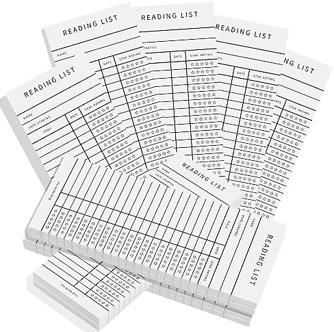 3 x 8 Reading List Bookmark,Personal Libraries Cards Book Tracker ...