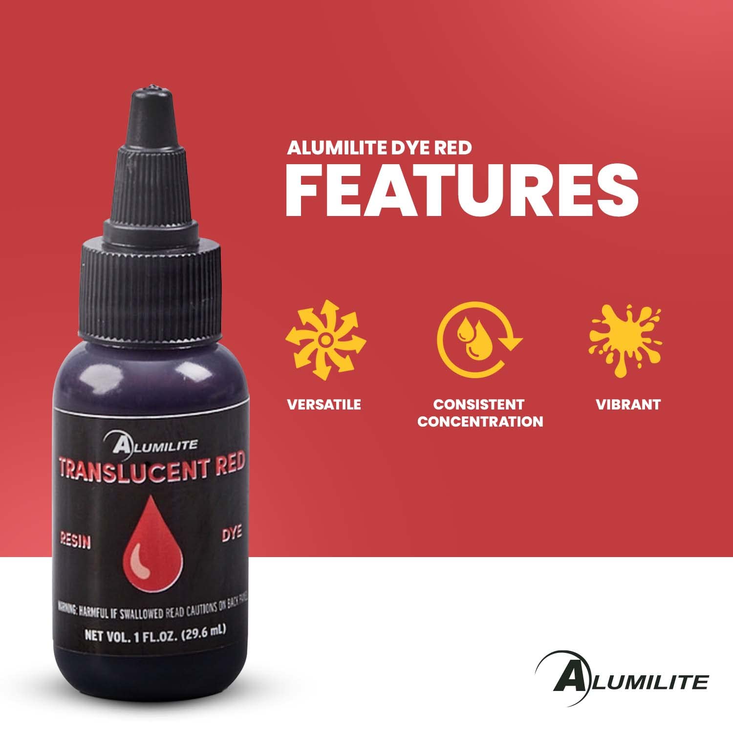 Snapklik.com : Alumilite Dye Liquid Color Tint Red
