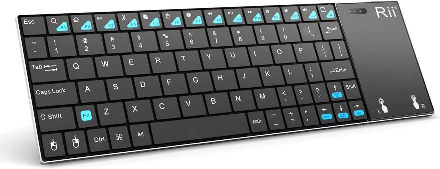Rii K12+ Ultra Slim 2.4GHz Mini Wireless Keyboard with Built-in Large ...